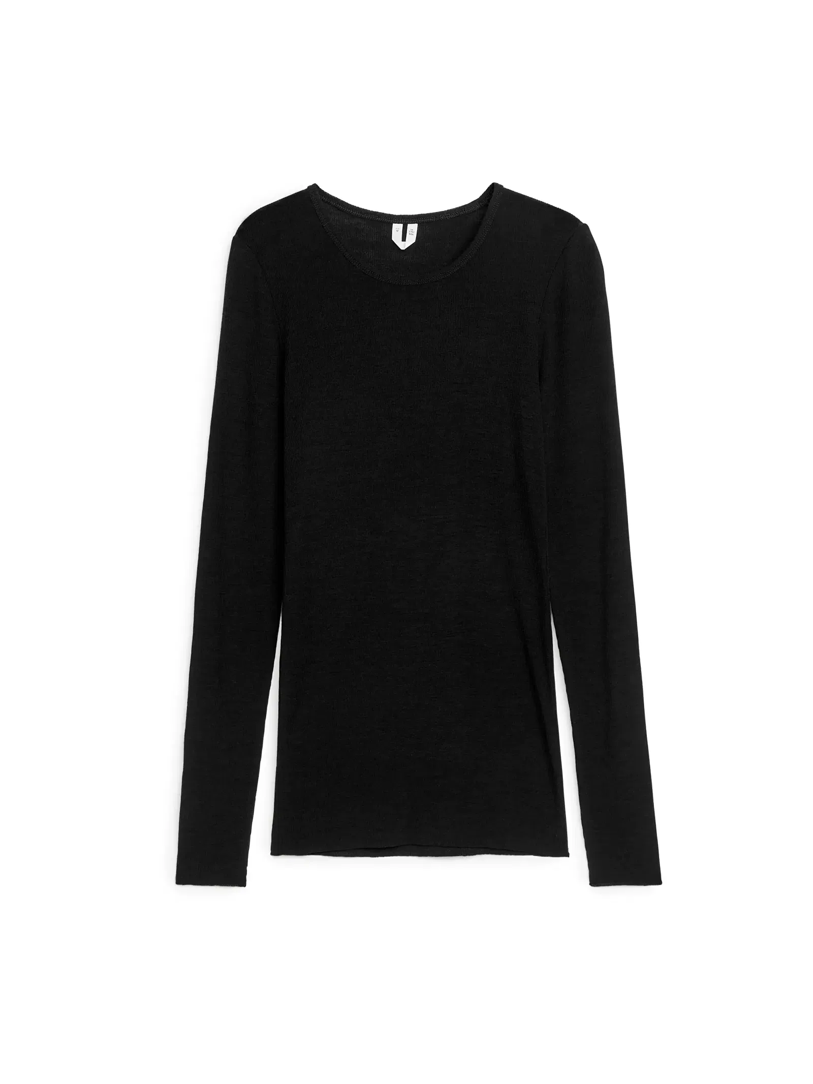 ARKET Rib Wool Top in Black | endource