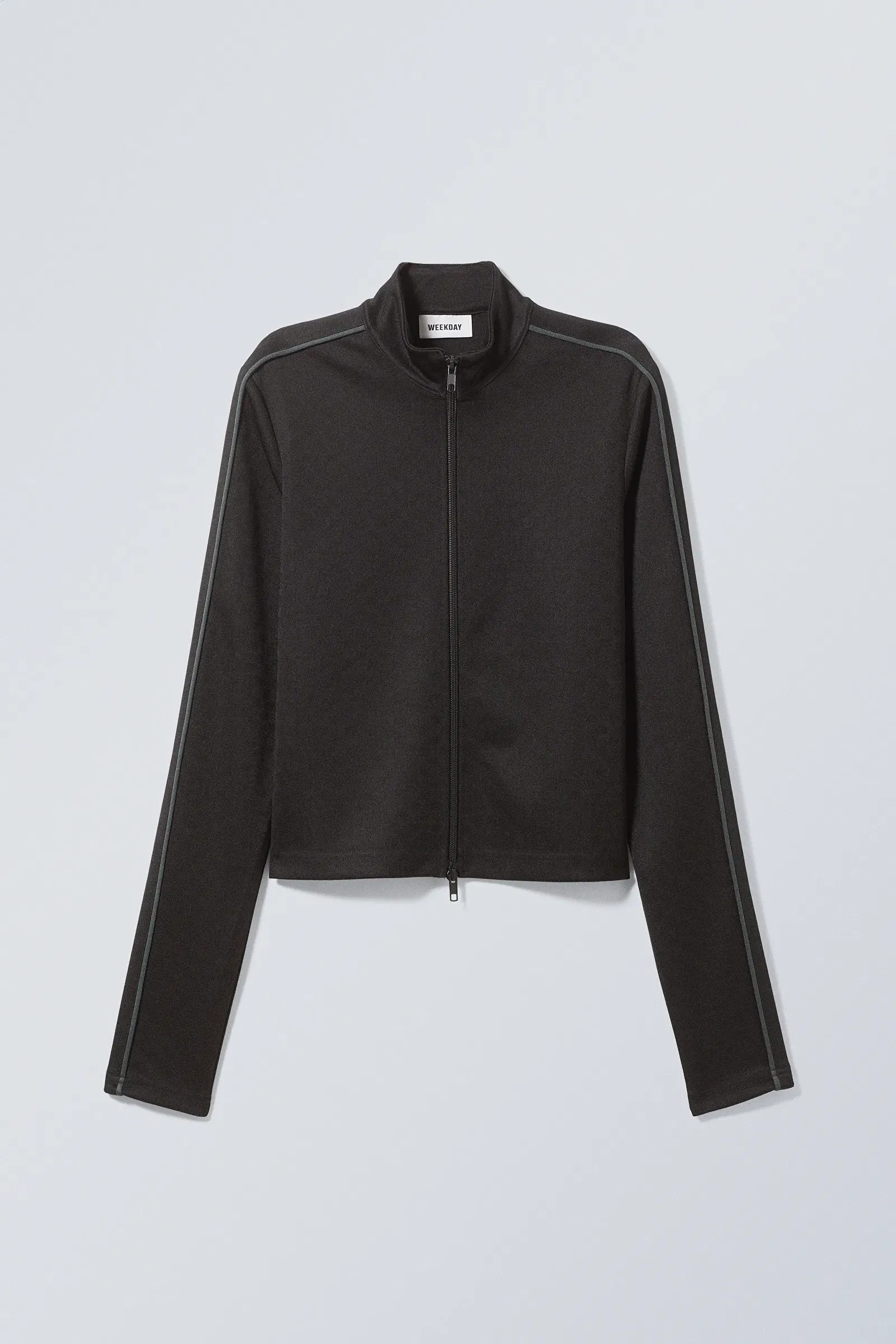 WEEKDAY Taylor Zip Track Suit Jacket in Black | Endource