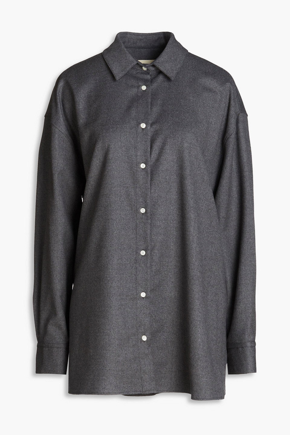 LOULOU STUDIO Karasol Wool-Blend Flannel Shirt in Gray | endource