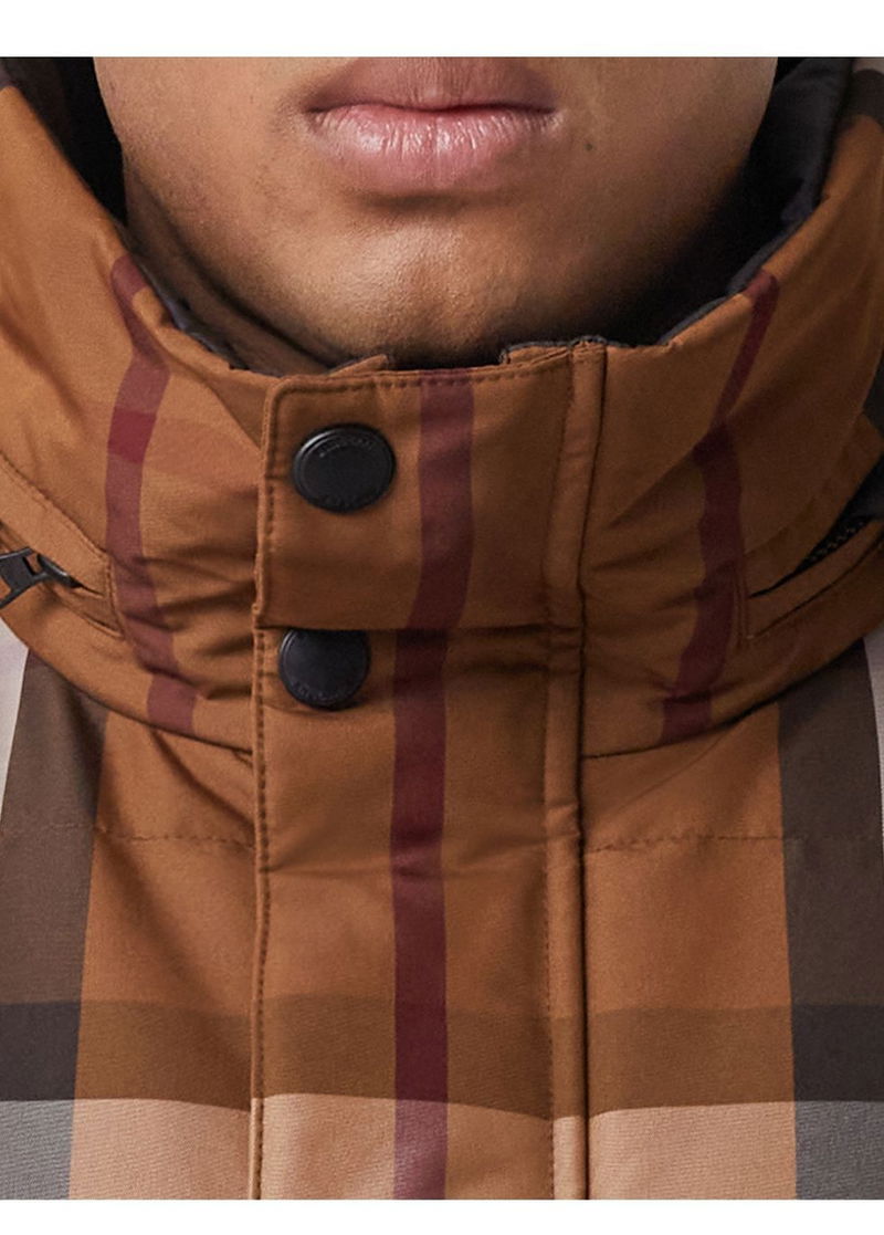 BURBERRY Packaway Hood Check Nylon Reversible Puffer Gilet | endource