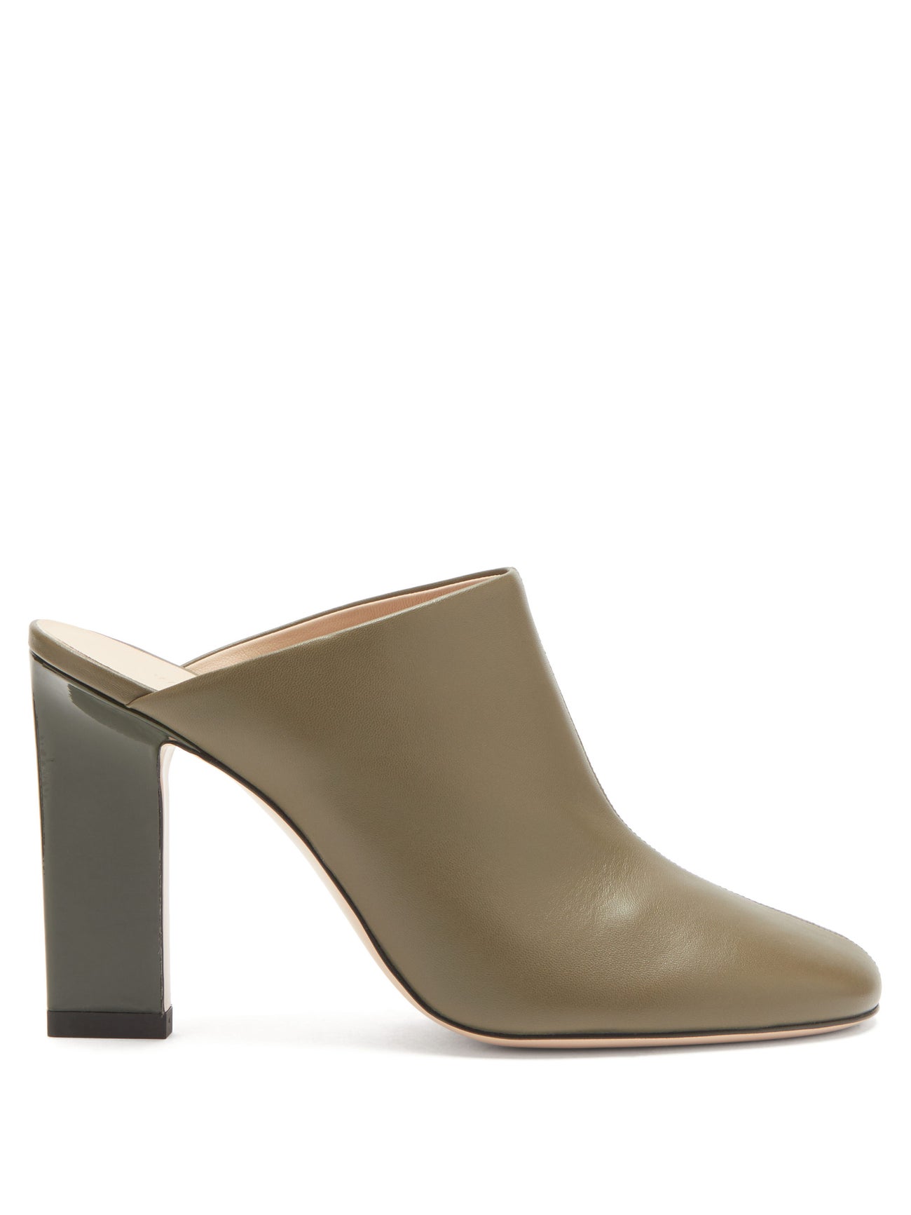 WANDLER Casta Block-Heel Leather Mules | endource