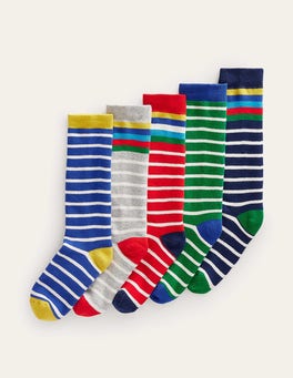 BODEN Stripes Ski Socks 5 Pack in Stripes | endource