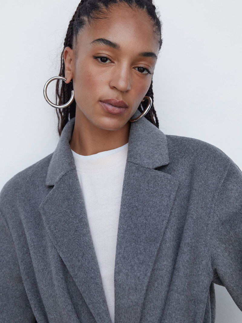 MANGO Batin Tie Waist Coat in Grey | endource