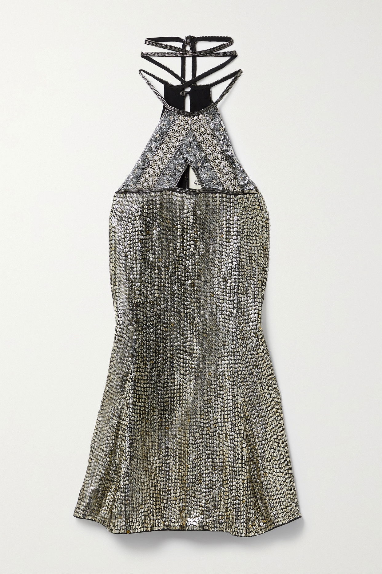 ISABEL MARANT Maelia Cutout Embellished Mini Dress in Silver | endource