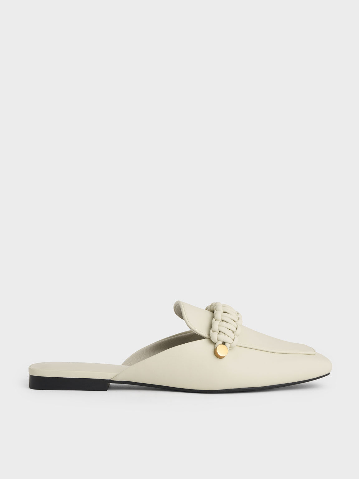 CHARLES & KEITH Braided Penny Loafer Mules in Chalk | Endource