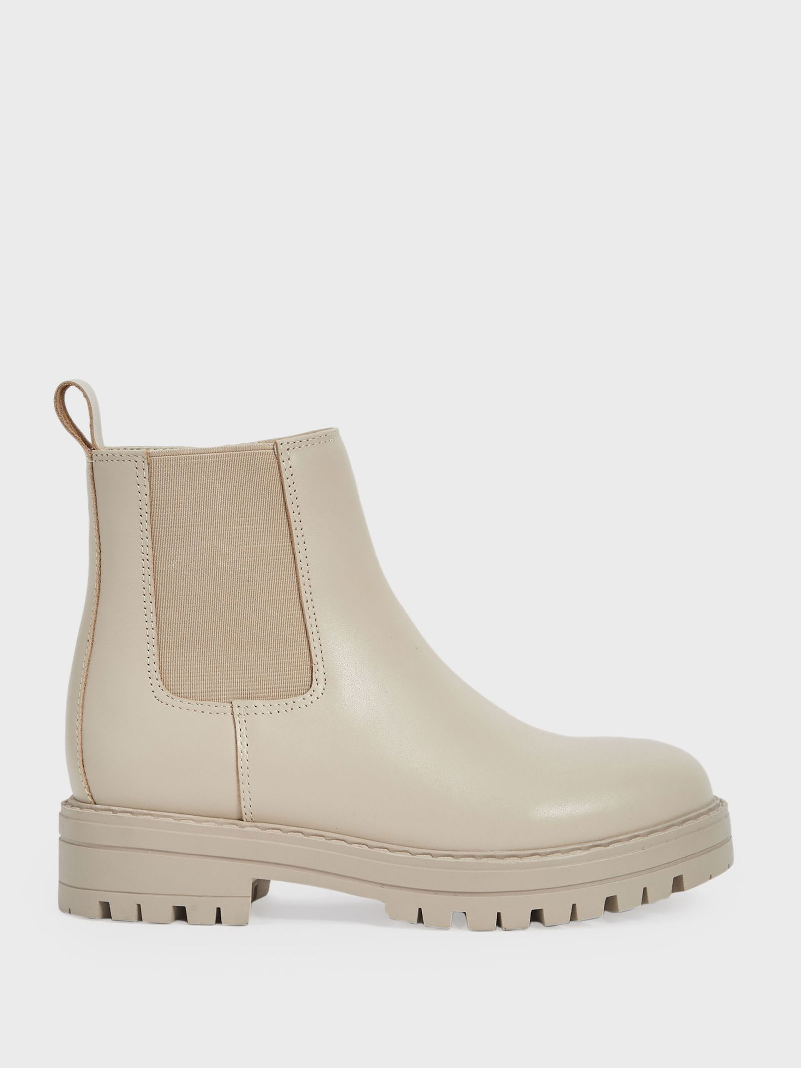 REISS Thea Leather Chelsea Boots in Nude | endource