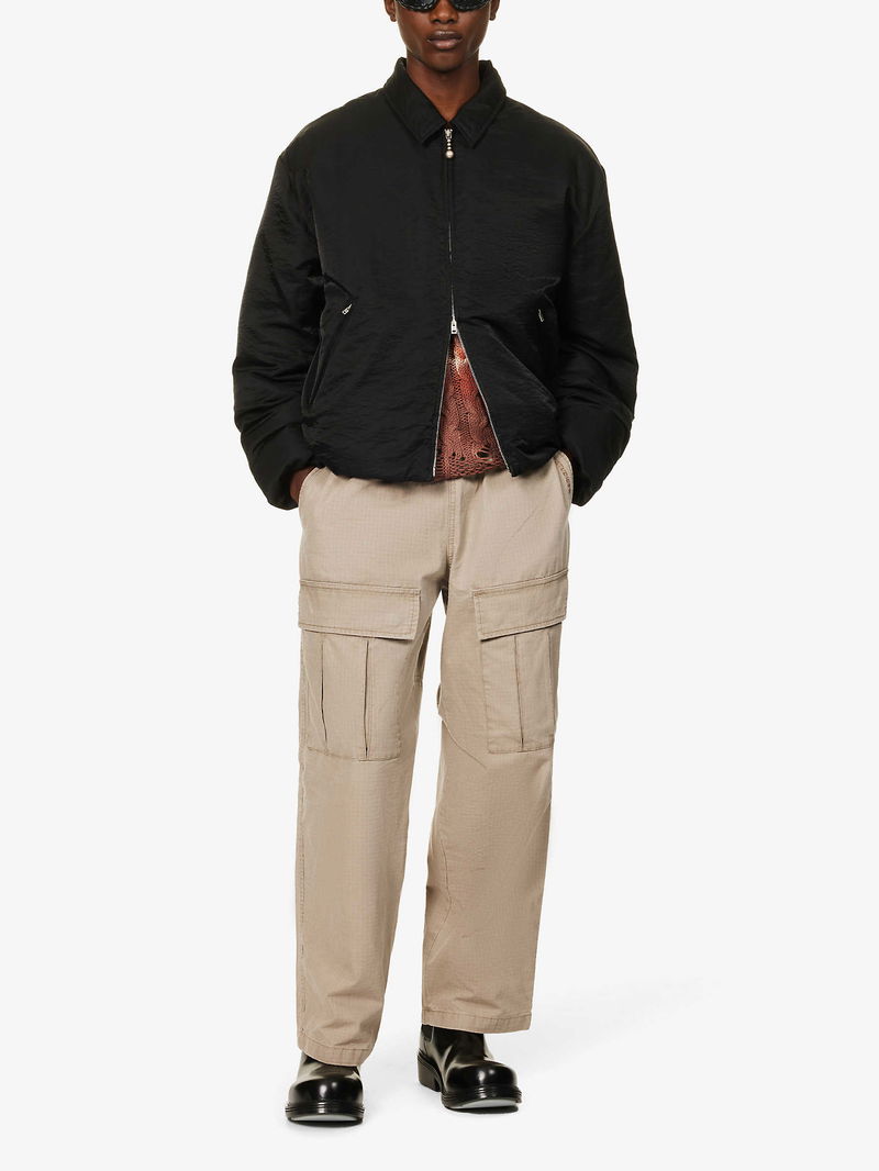 ACNE STUDIOS Orst Zipped-Pocket Woven Jacket in STONE BLACK | Endource