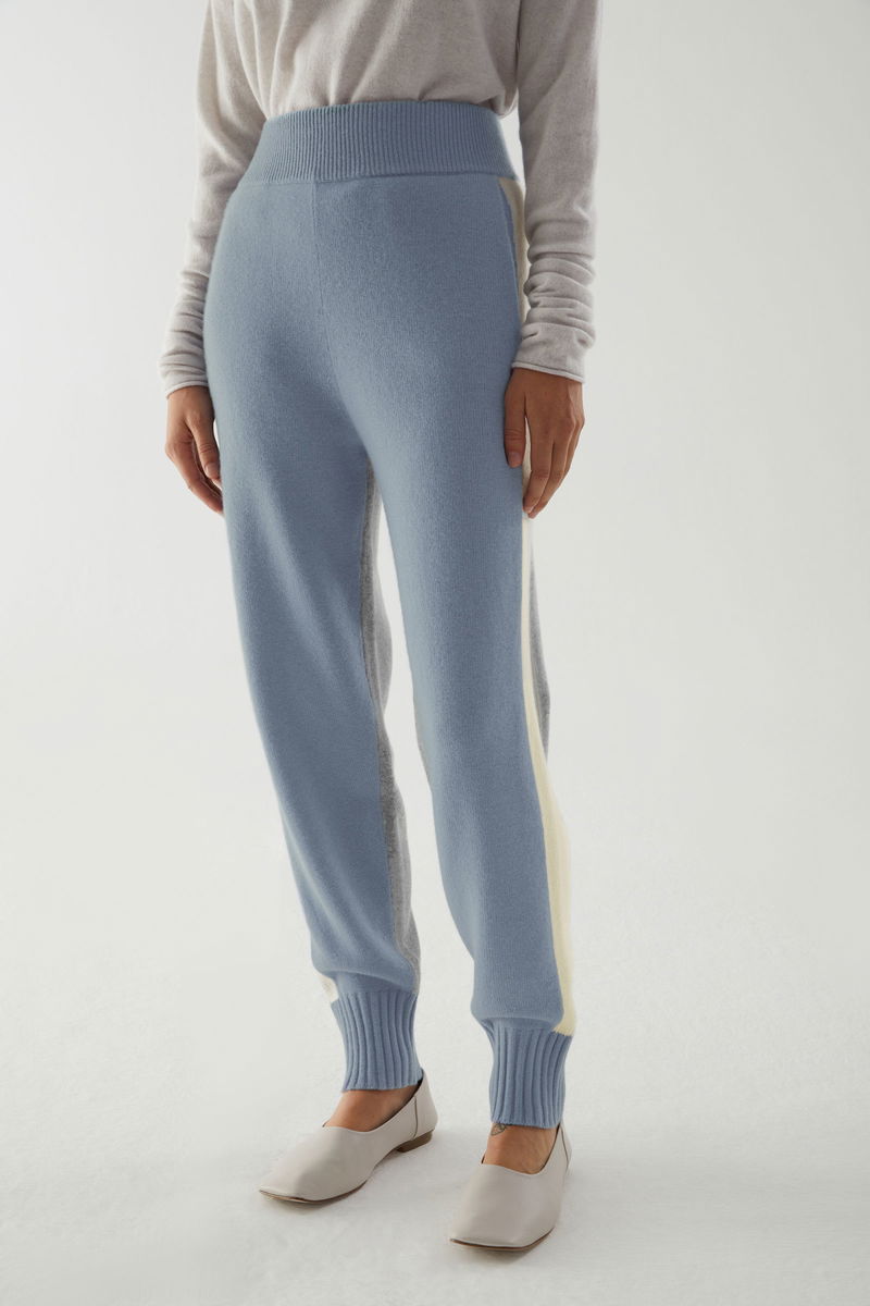 COS Cashmere Knitted Joggers in blue | endource