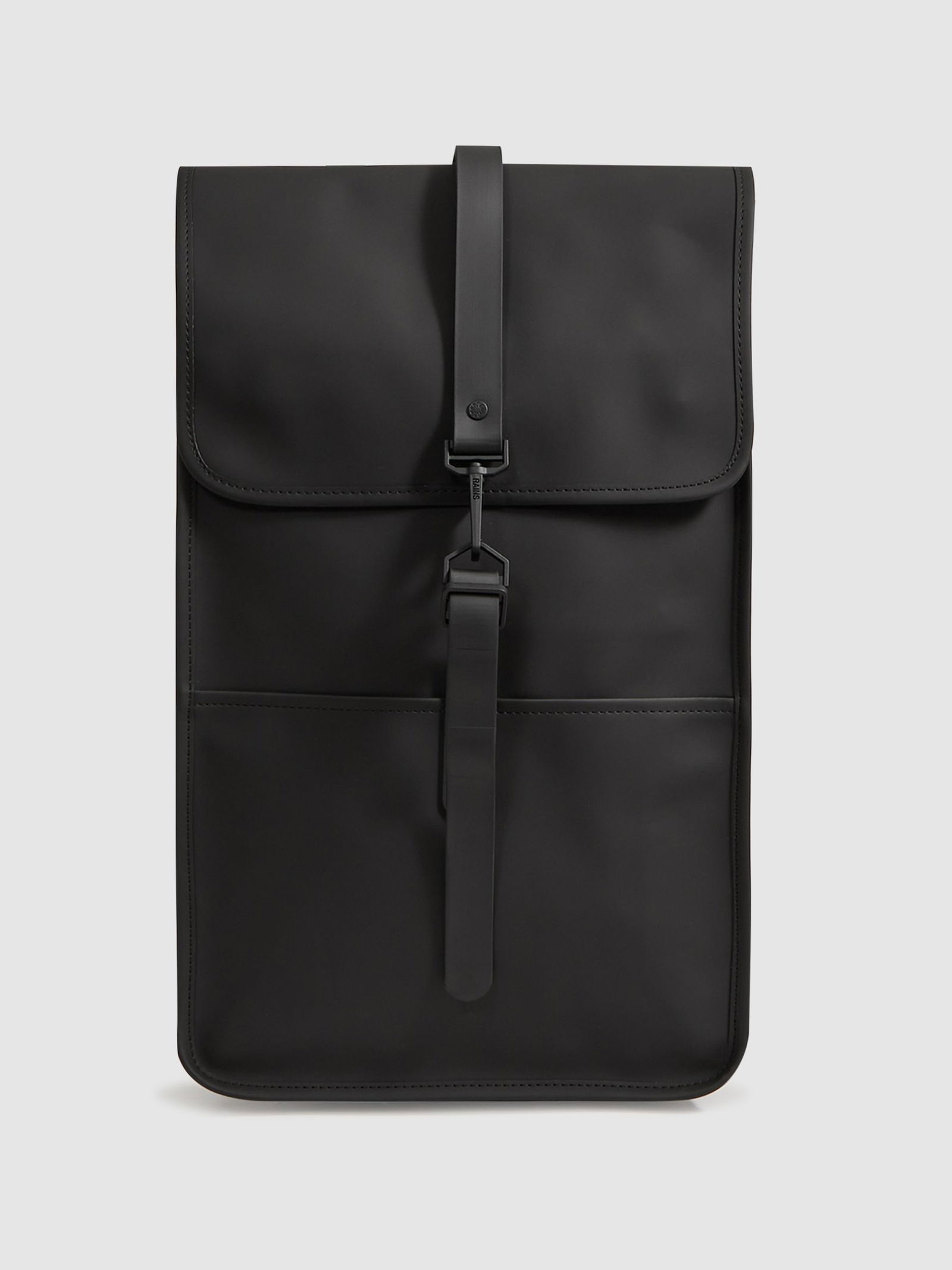 REISS Flap Backpack in Black | endource