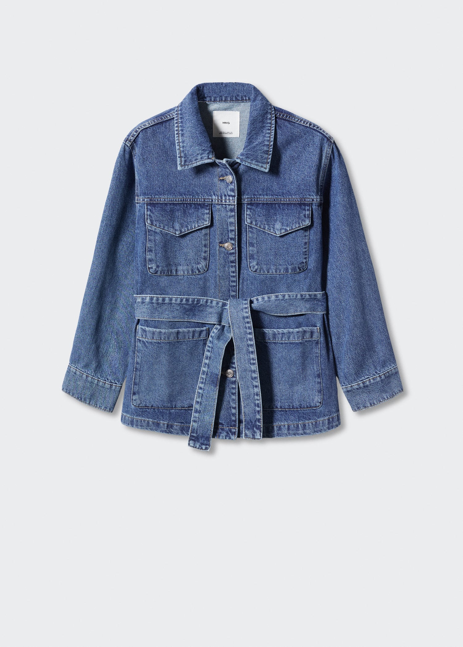 MANGO Denim Jacket With Belt | Endource