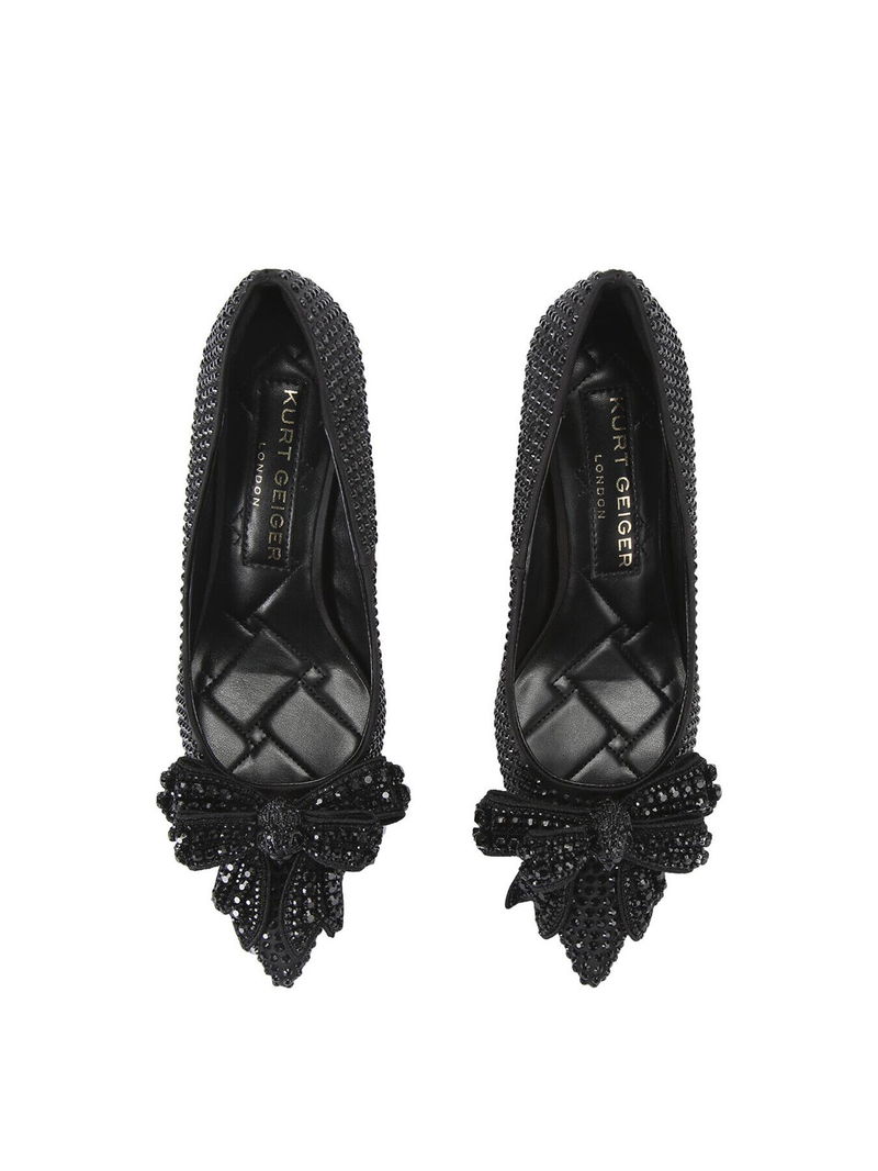 KURT GEIGER LONDON Belgravia Crystal Bow Drench in Black | endource