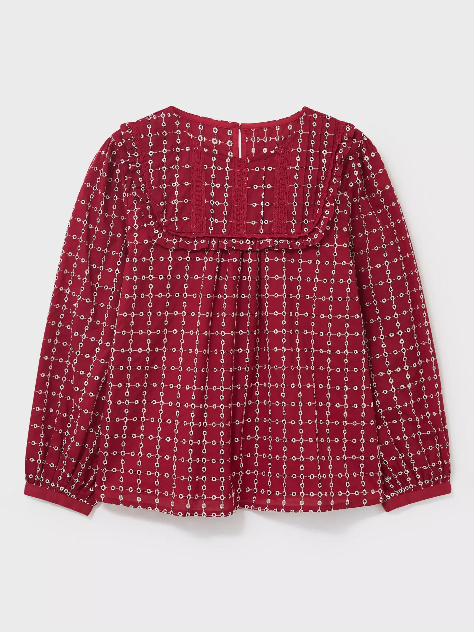 CREW CLOTHING Lilian Embroidered Blouse in Bright Red | Endource