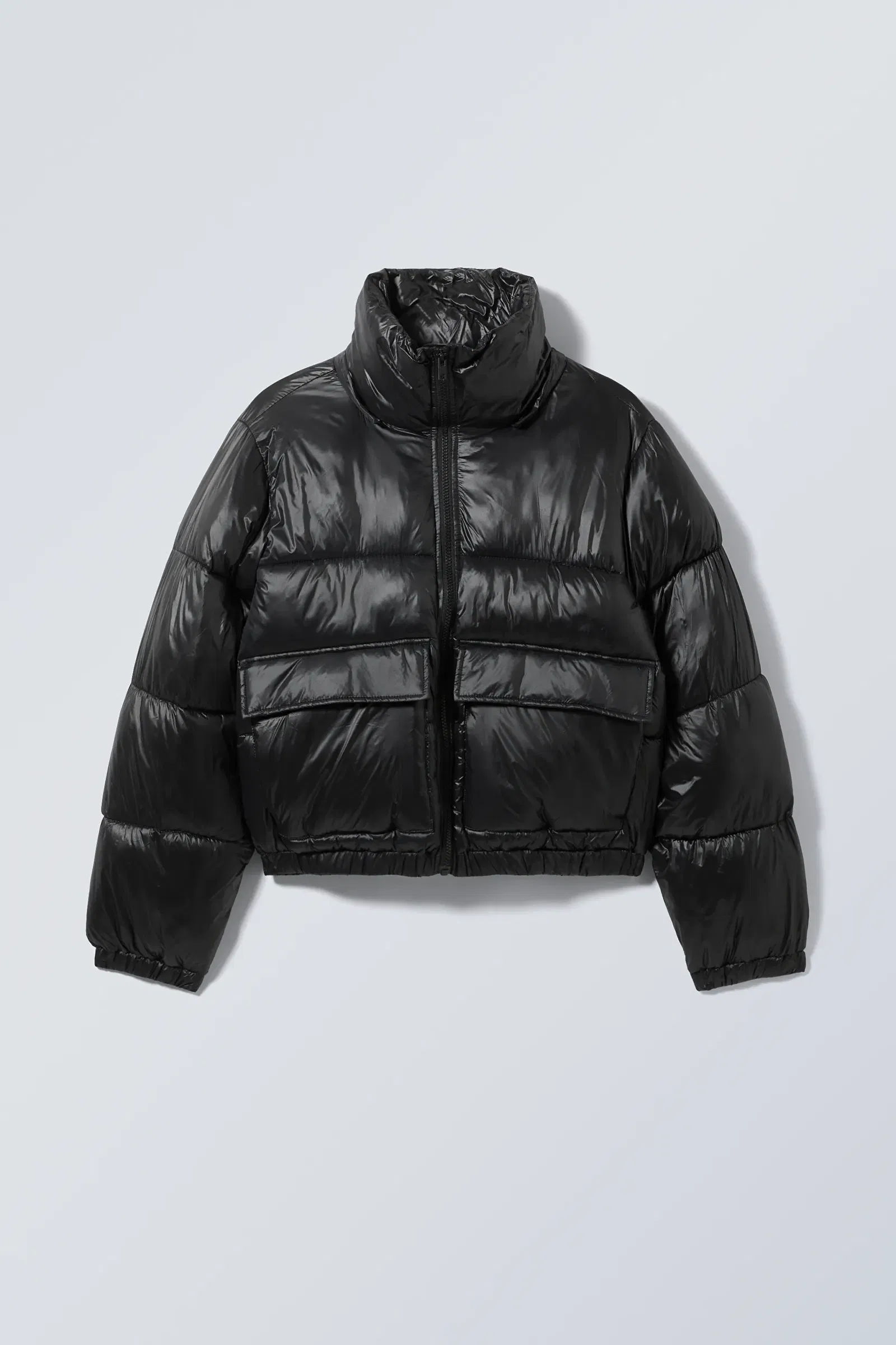 WEEKDAY Blade Puffer Jacket in Shiney black | endource