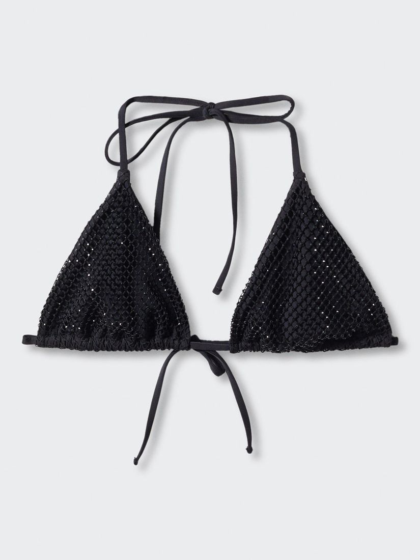 MANGO Tracy Bikini Top in Black | endource