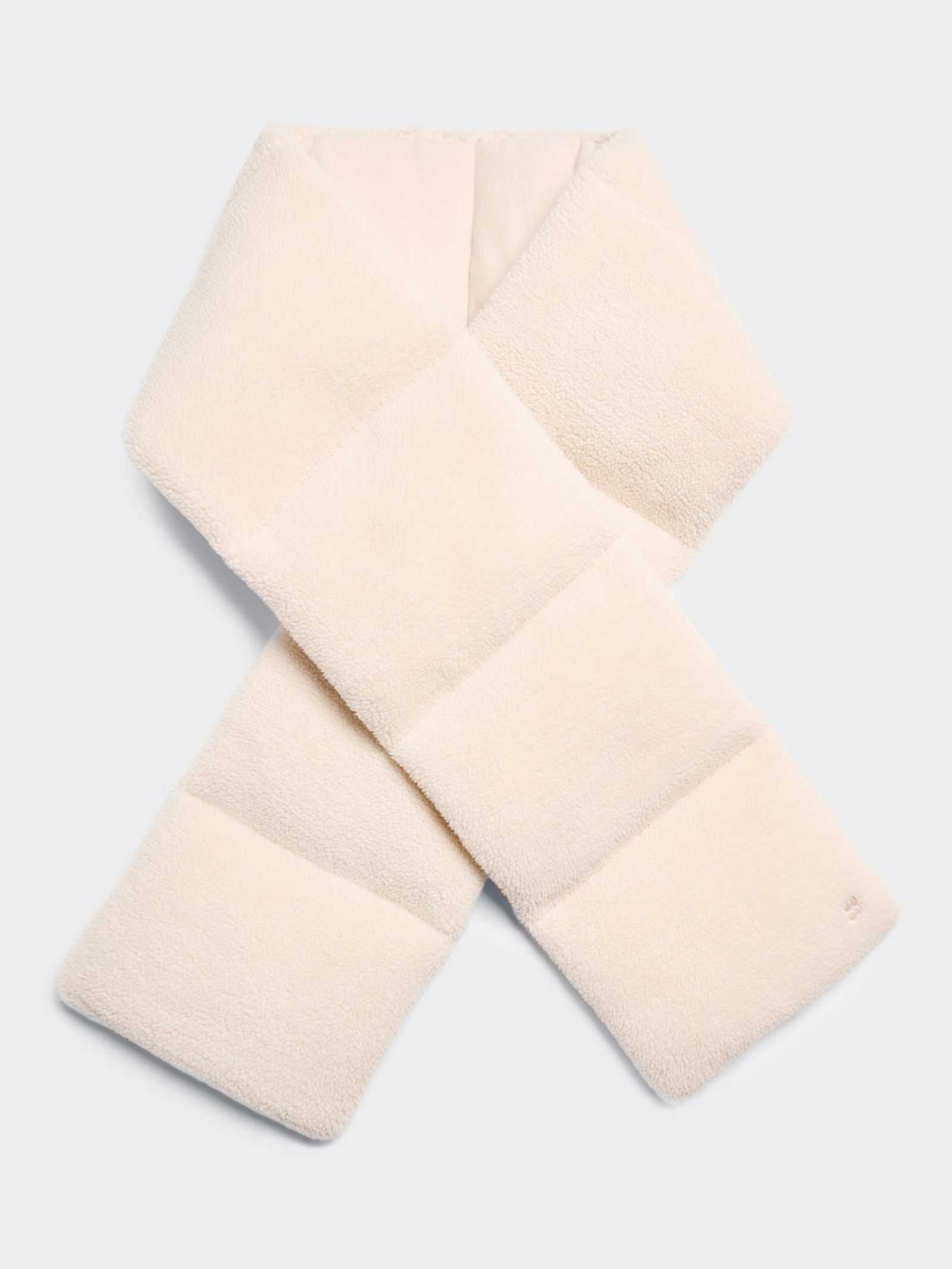 SWEATY BETTY Padded Sherpa Scarf in Studio White | endource