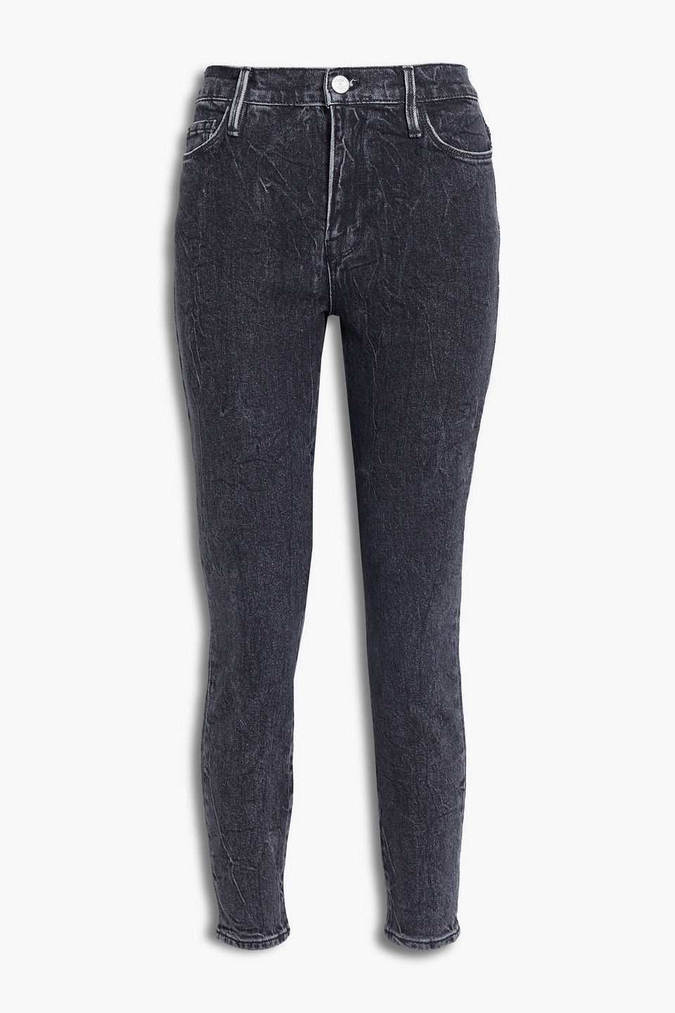 FRAME Ali High-Rise Skinny Jeans in Black | endource