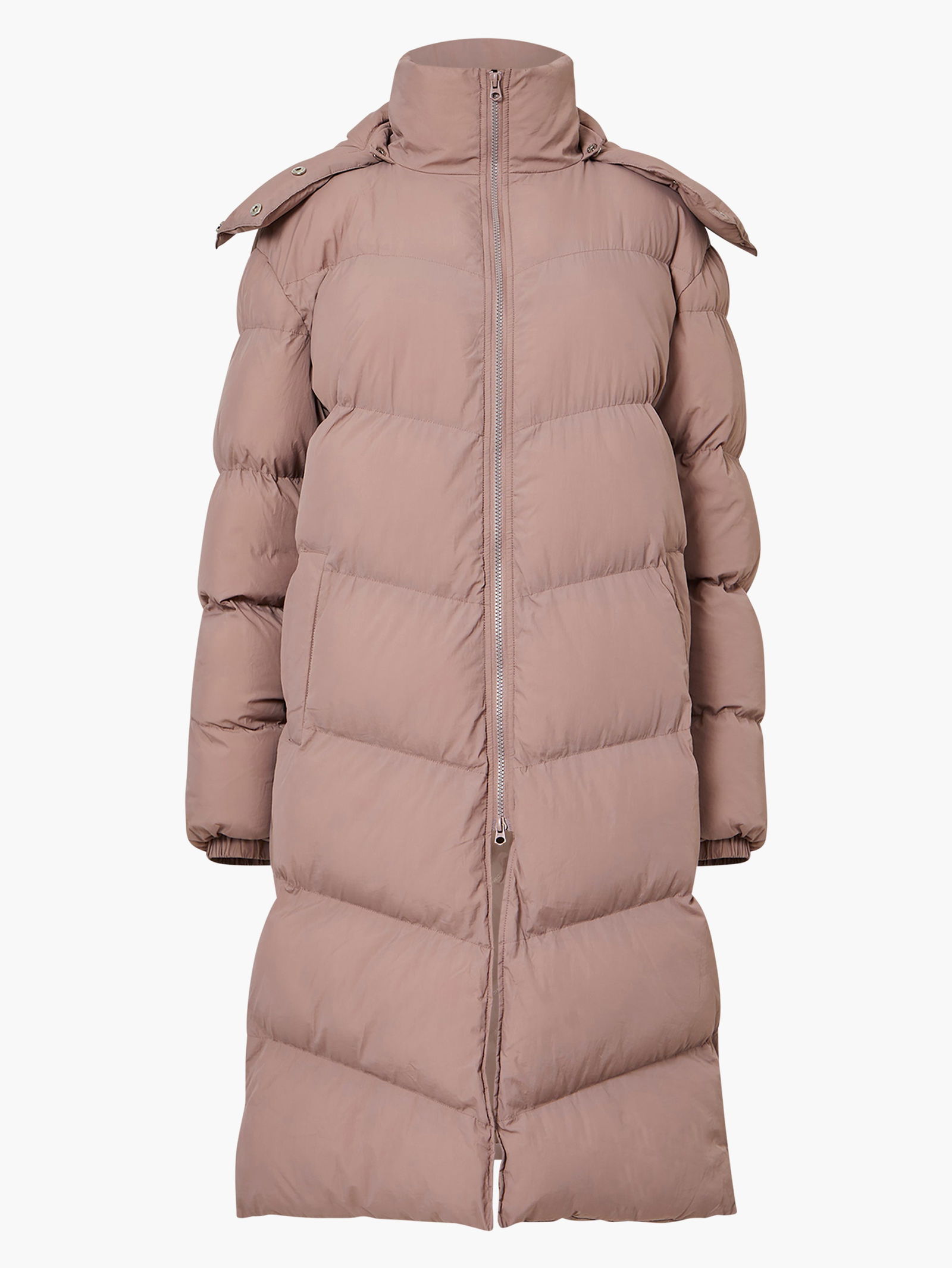 FRENCH CONNECTION Coralie Funnel Neck Longline Hooded Puffer Coat in ...