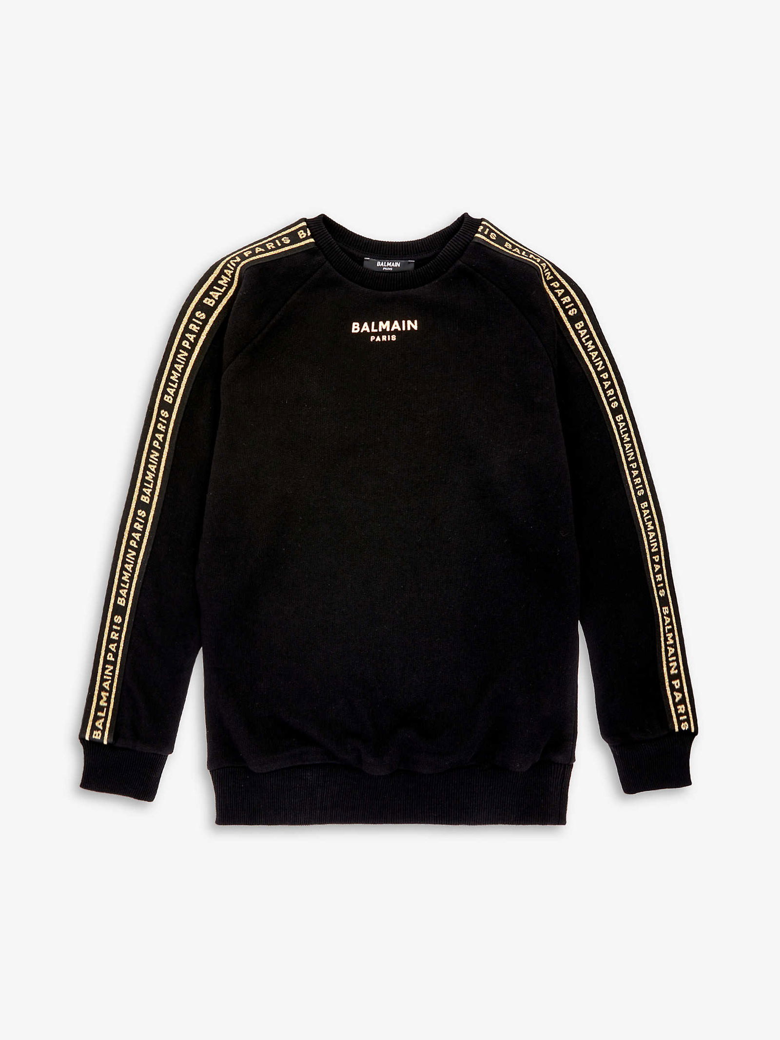 Balmain Logo Embroidered Sweatshirt in BLACK/GOLD | Endource