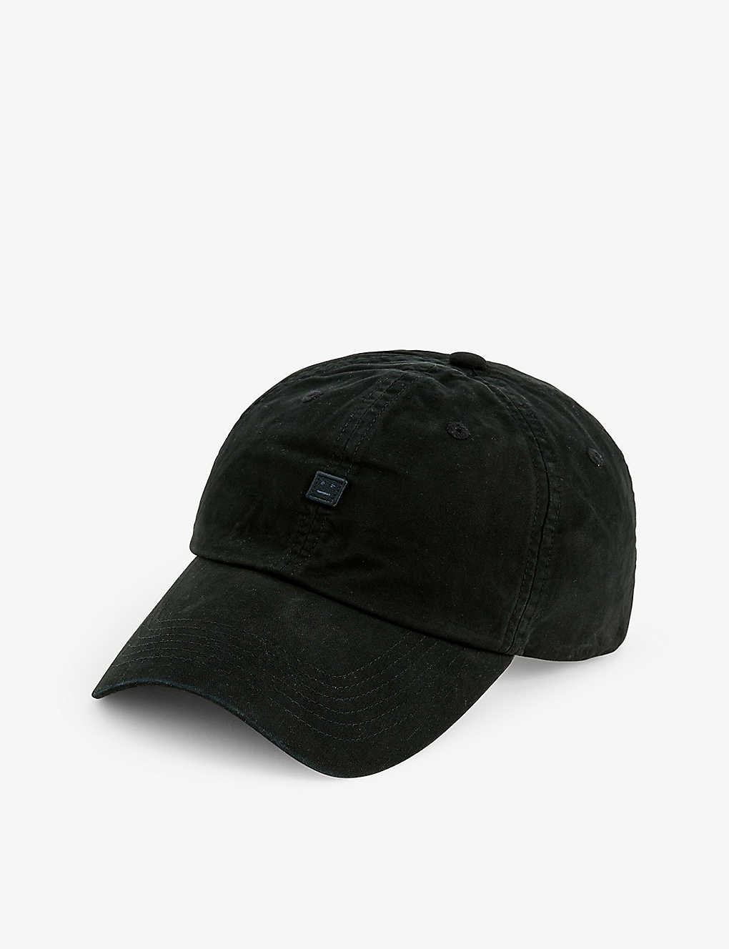 ACNE STUDIOS Cunov Logo-Patch Cotton Baseball Cap in BLACK | endource