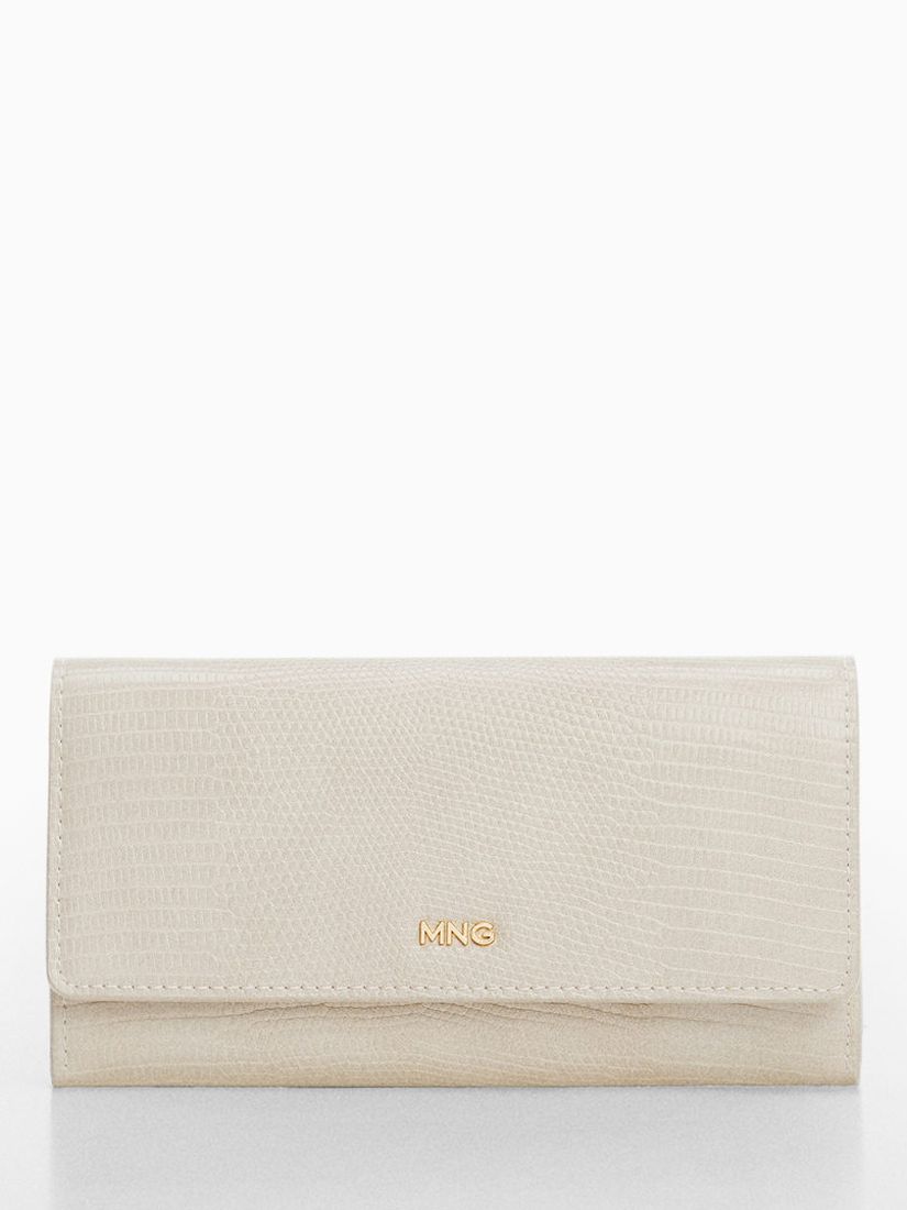MANGO Matias Snake Effect Purse in Natural White | endource