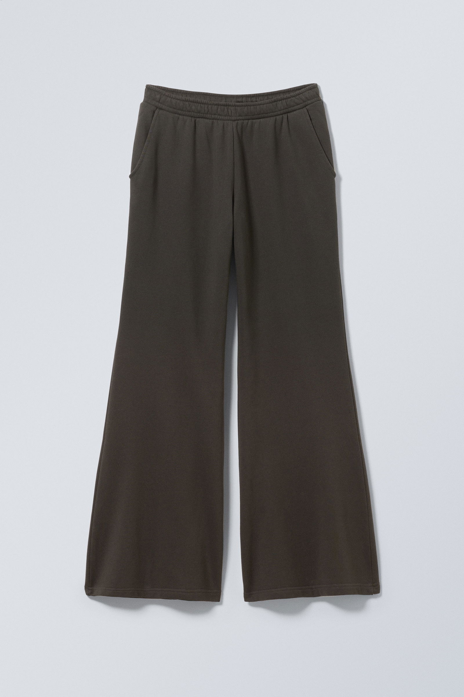WEEKDAY Low Relaxed Flared Heavy Sweatpants in Dark Grey | endource