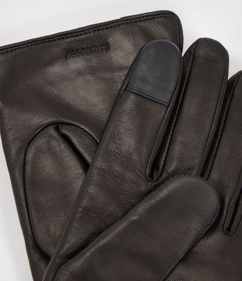ALLSAINTS Andra Leather Gloves in Black | Endource