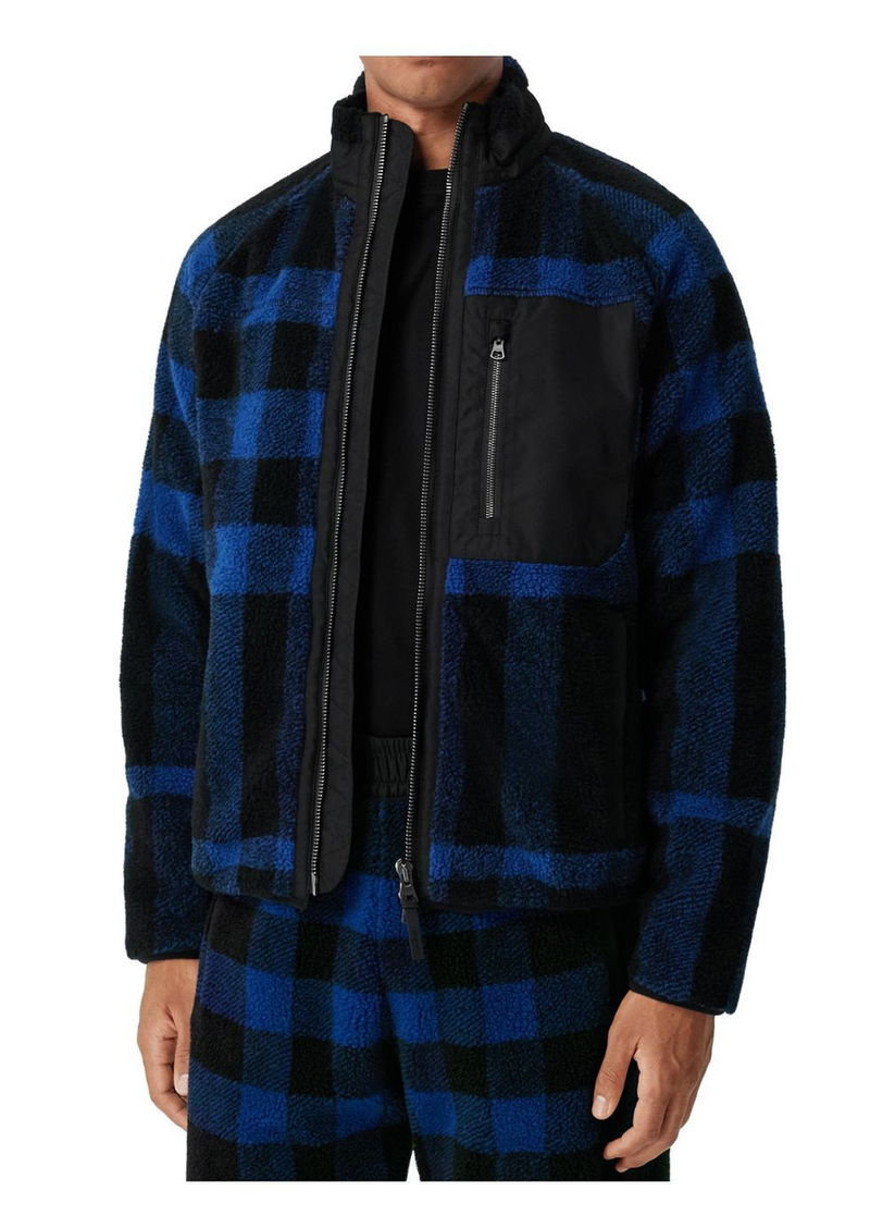 BURBERRY Exploded Check Fleece Funnel Neck Jacket | Endource