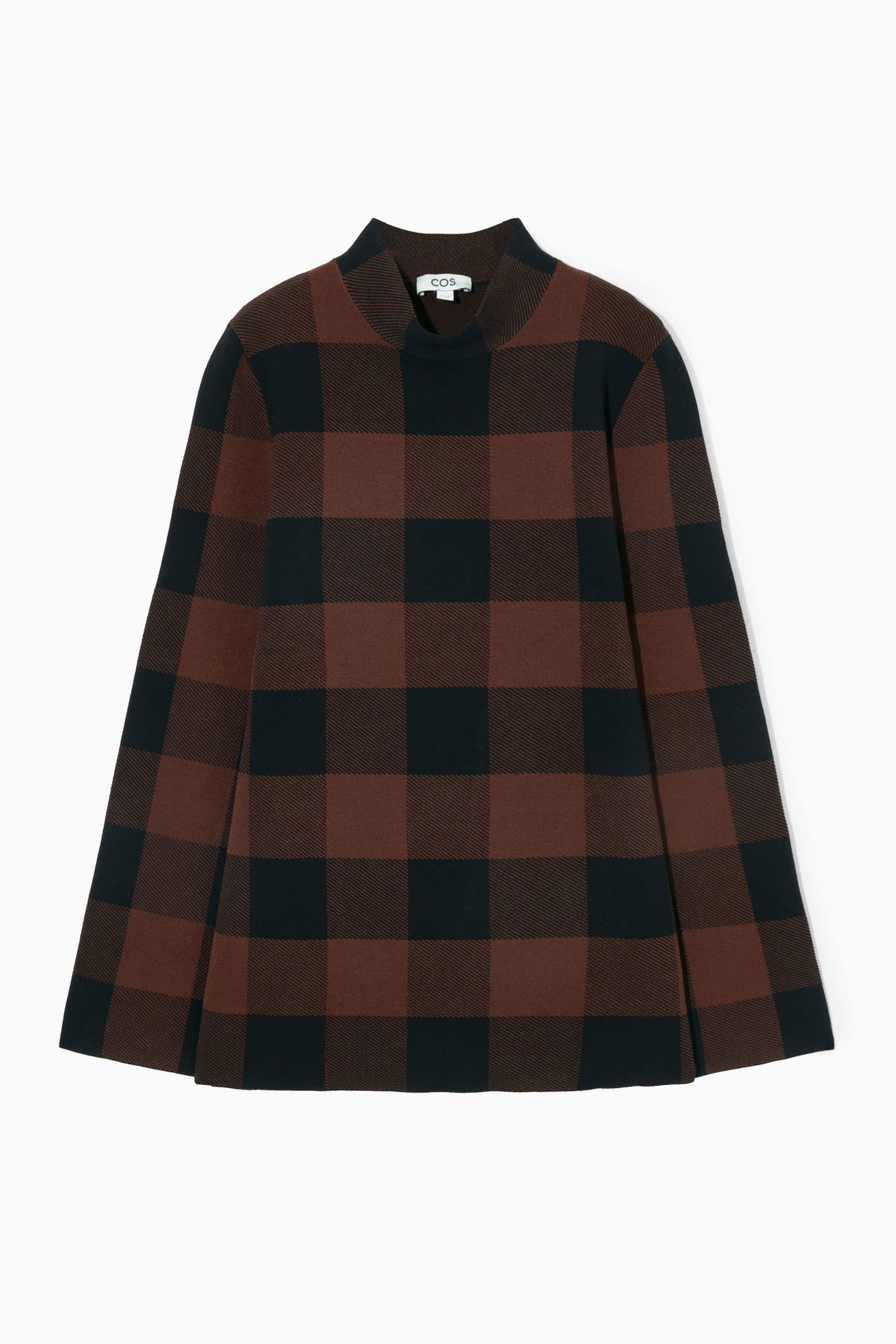 COS Checked Jacquard Top in BROWN / BLACK / CHECKED | endource