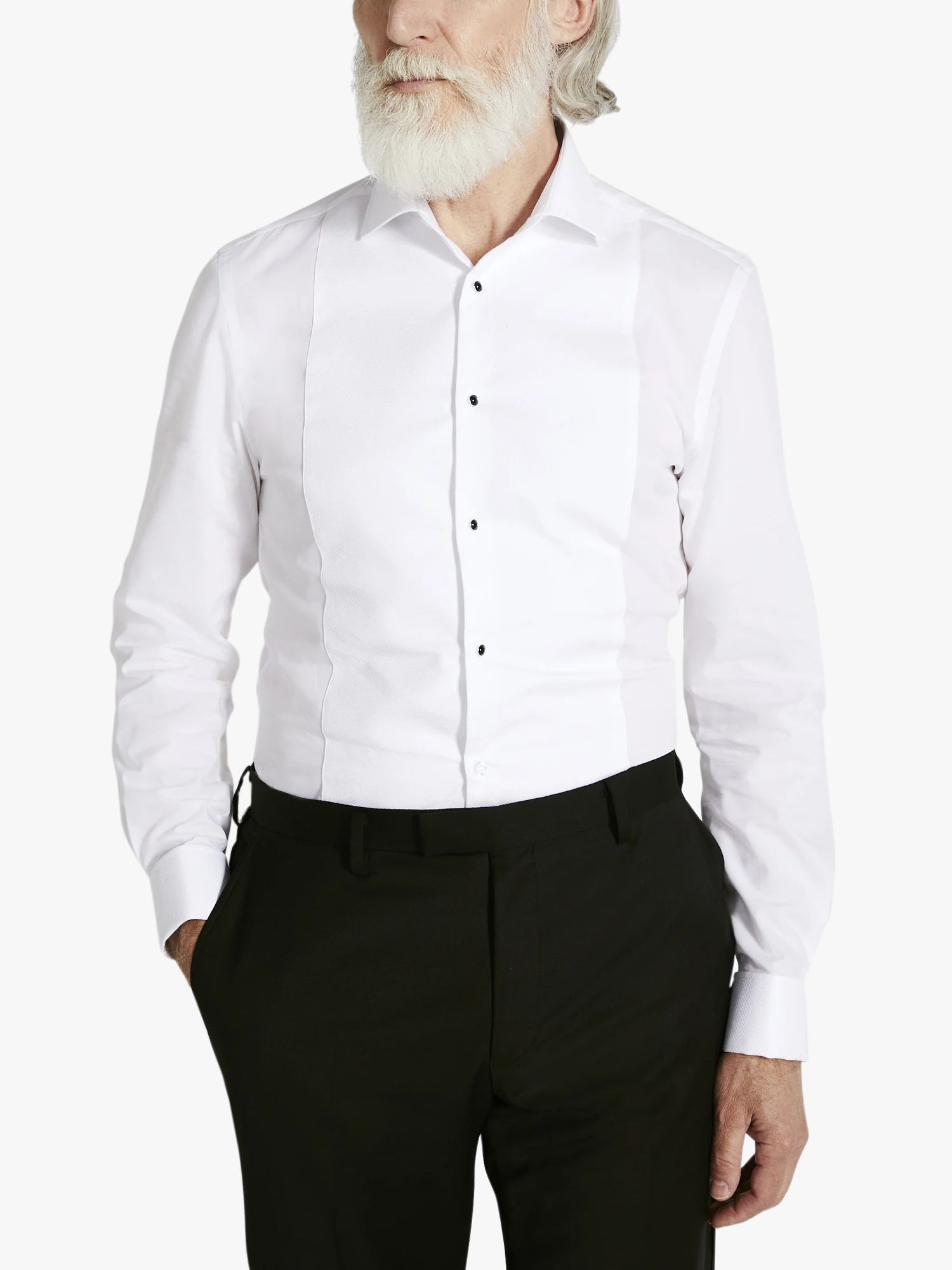 MOSS 1851 Marcella Slim Fit Classic Collar Dress Shirt in White | Endource