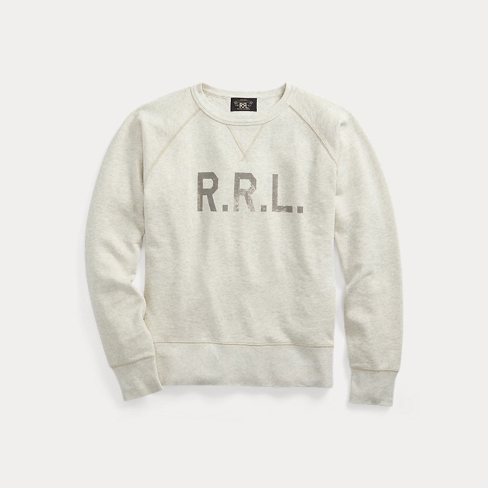 RALPH LAUREN RRL Logo Fleece Pullover in Natural | endource