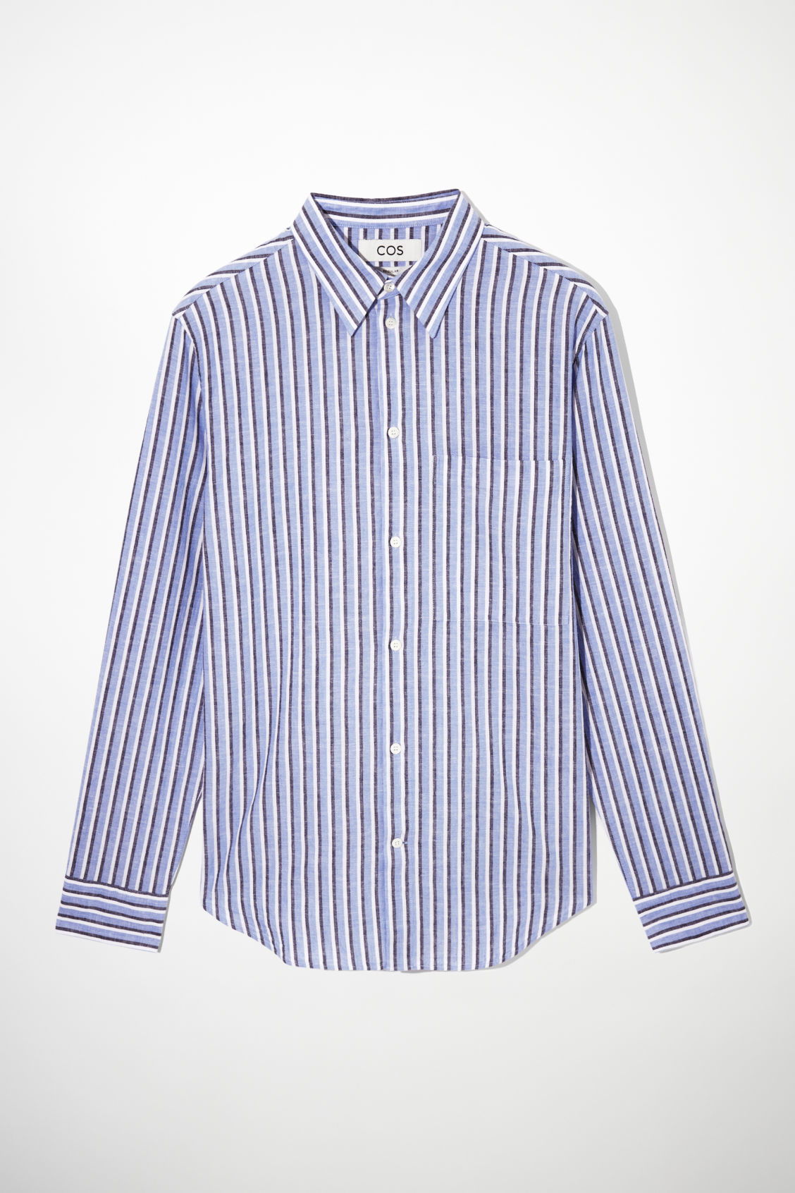 COS Regular-Fit Striped Shirt in DARK BLUE | endource