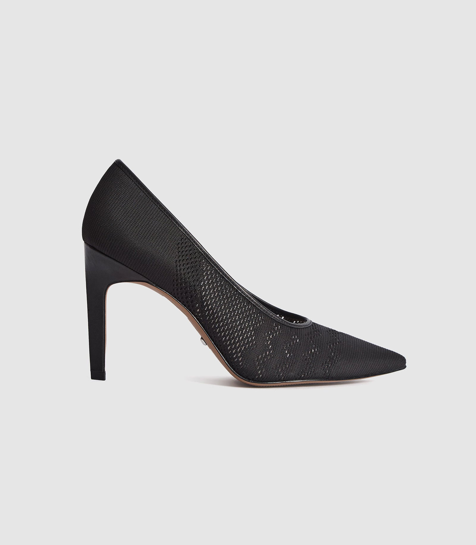 REISS Zena Mesh Court Shoes in Black | endource