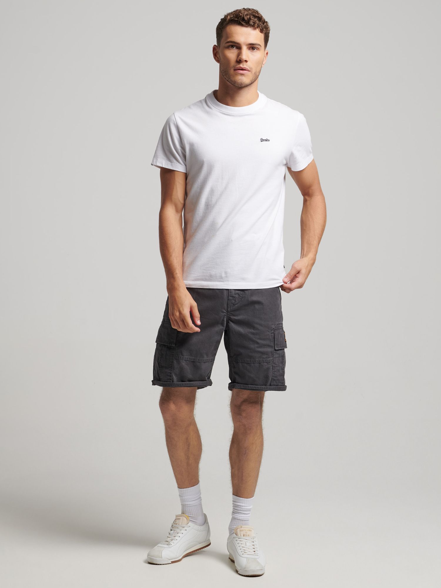 SUPERDRY Heavy Cargo Shorts in Washed Black | endource