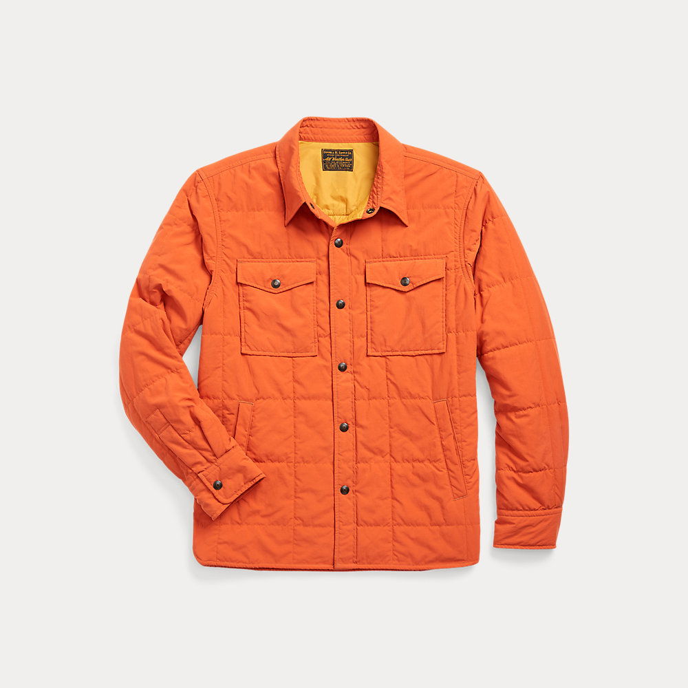 RALPH LAUREN RRL Quilted Shirt Jacket in Orange | Endource
