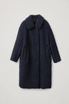 COS Wool Teddy Fleece Coat in navy | endource