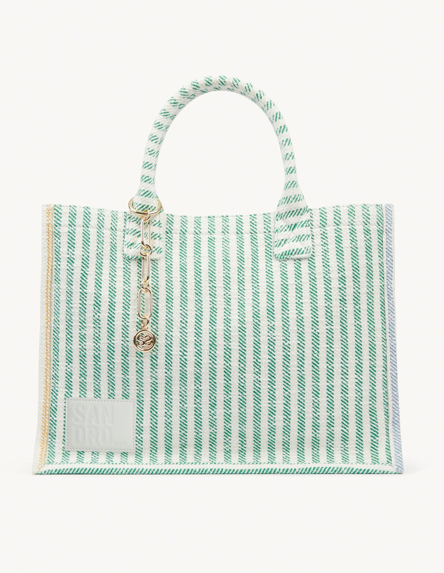 SANDRO Striped Tote Bag in Multi-Color | endource