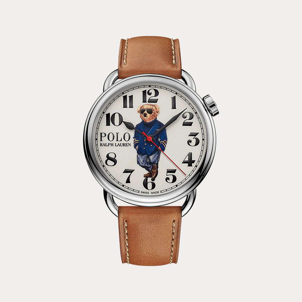 POLO RALPH LAUREN 42 MM Nautical Polo Bear Watch in White | endource