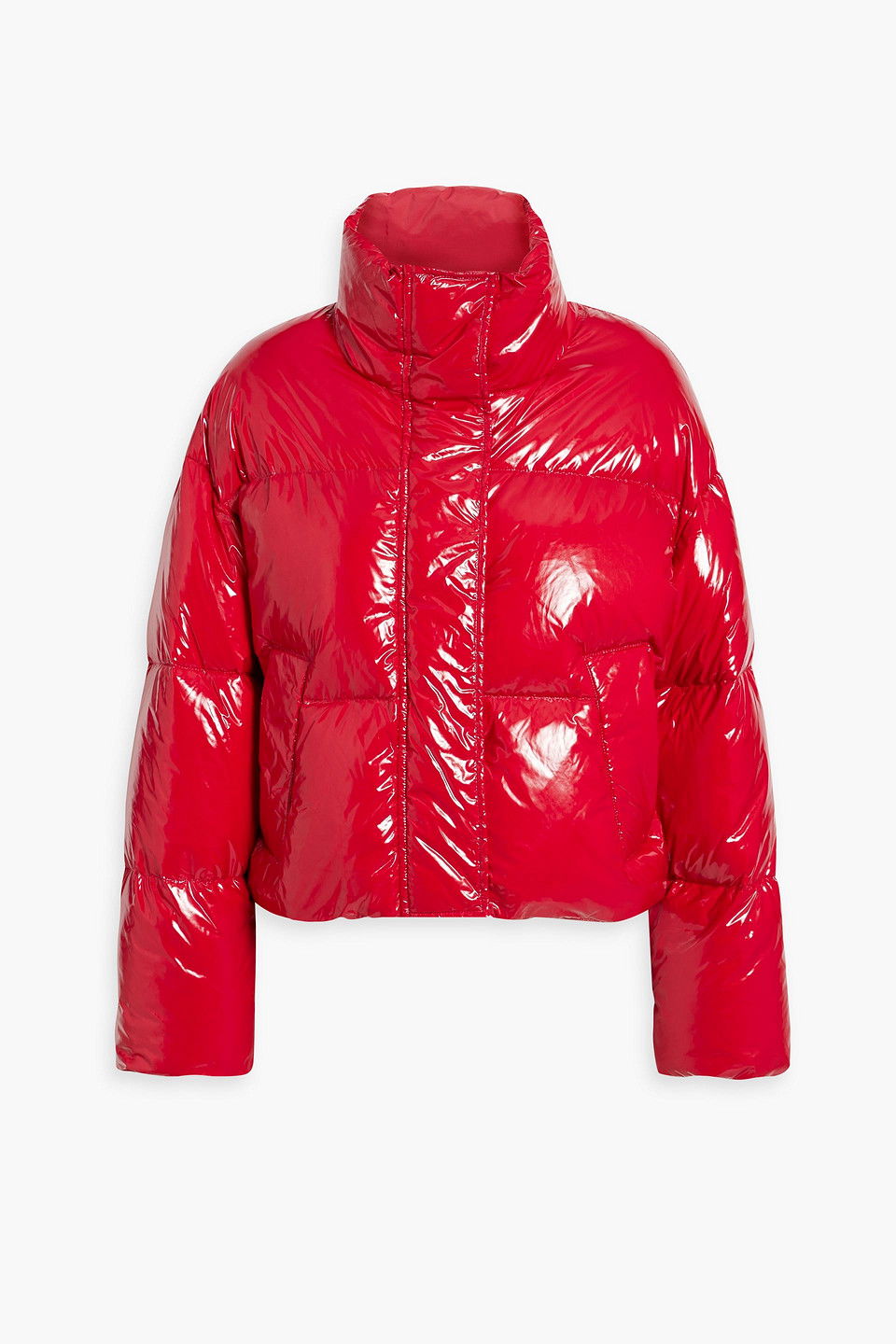 STAND STUDIO Tatum Quilted Coated Shell Down Jacket in Red | Endource