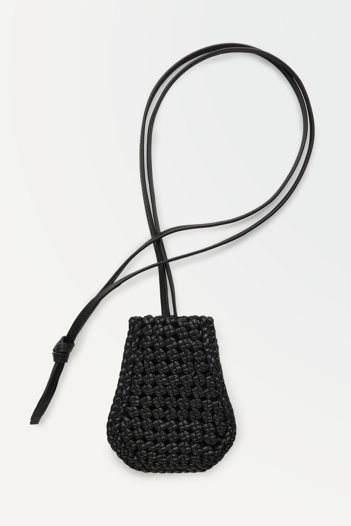 COS The Plaited Leather Key Chain in BLACK | Endource