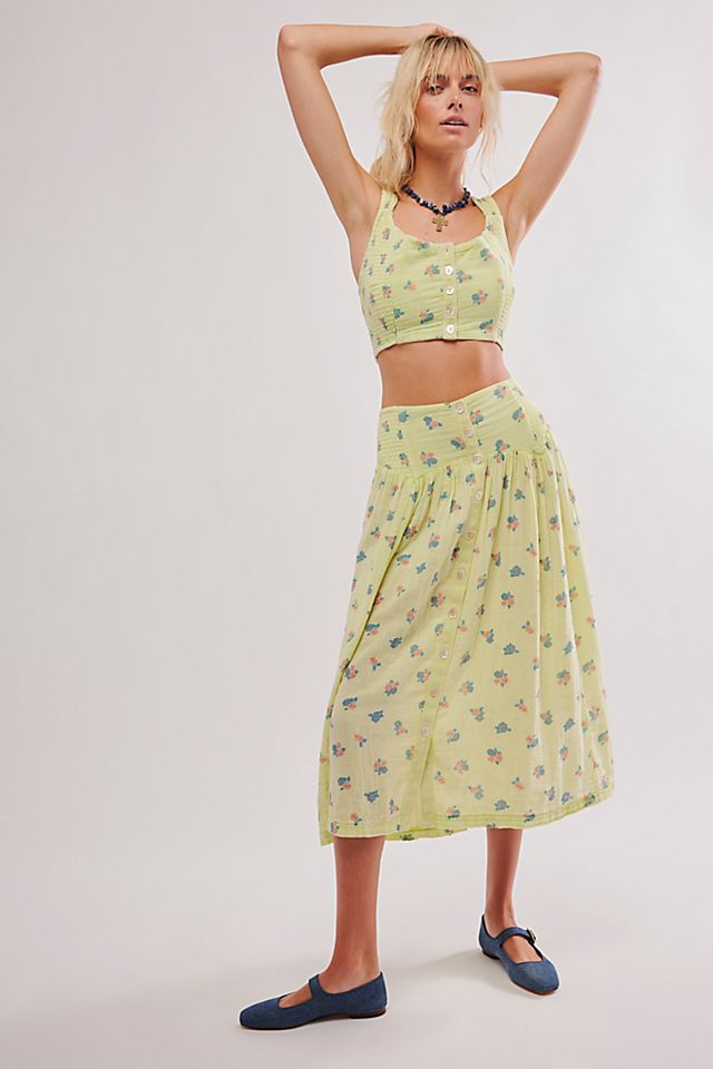 FREE PEOPLE Iris Corset Set in Multi Combo Mellow Green | Endource