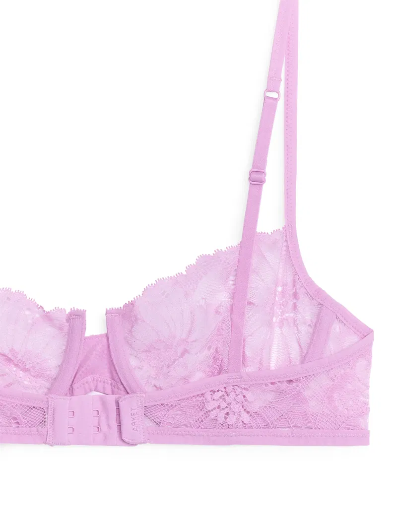 Arket Lace Wire Bra In Pink Endource