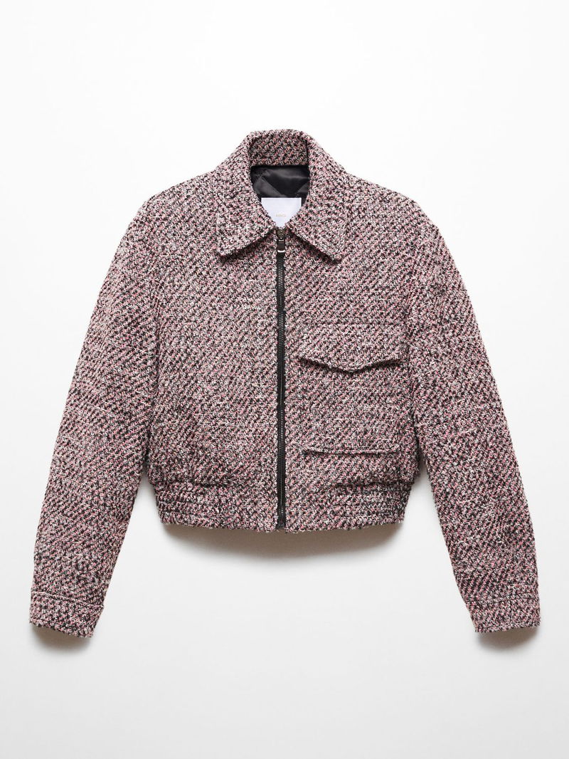 MANGO Grace Bomber Jacket in Pink | Endource