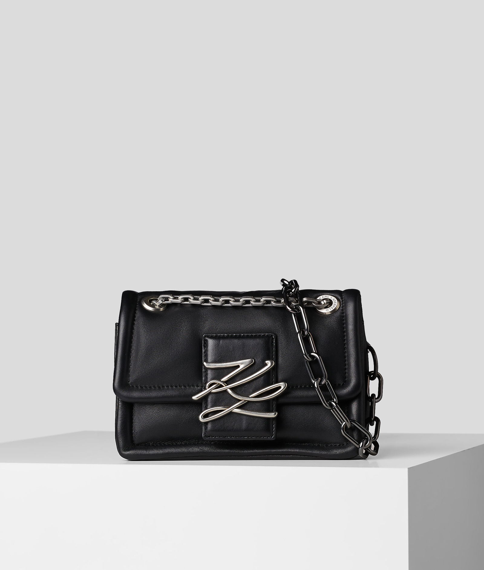KARL LAGERFELD K/Autograph Soft Crossbody Bag in Black | endource