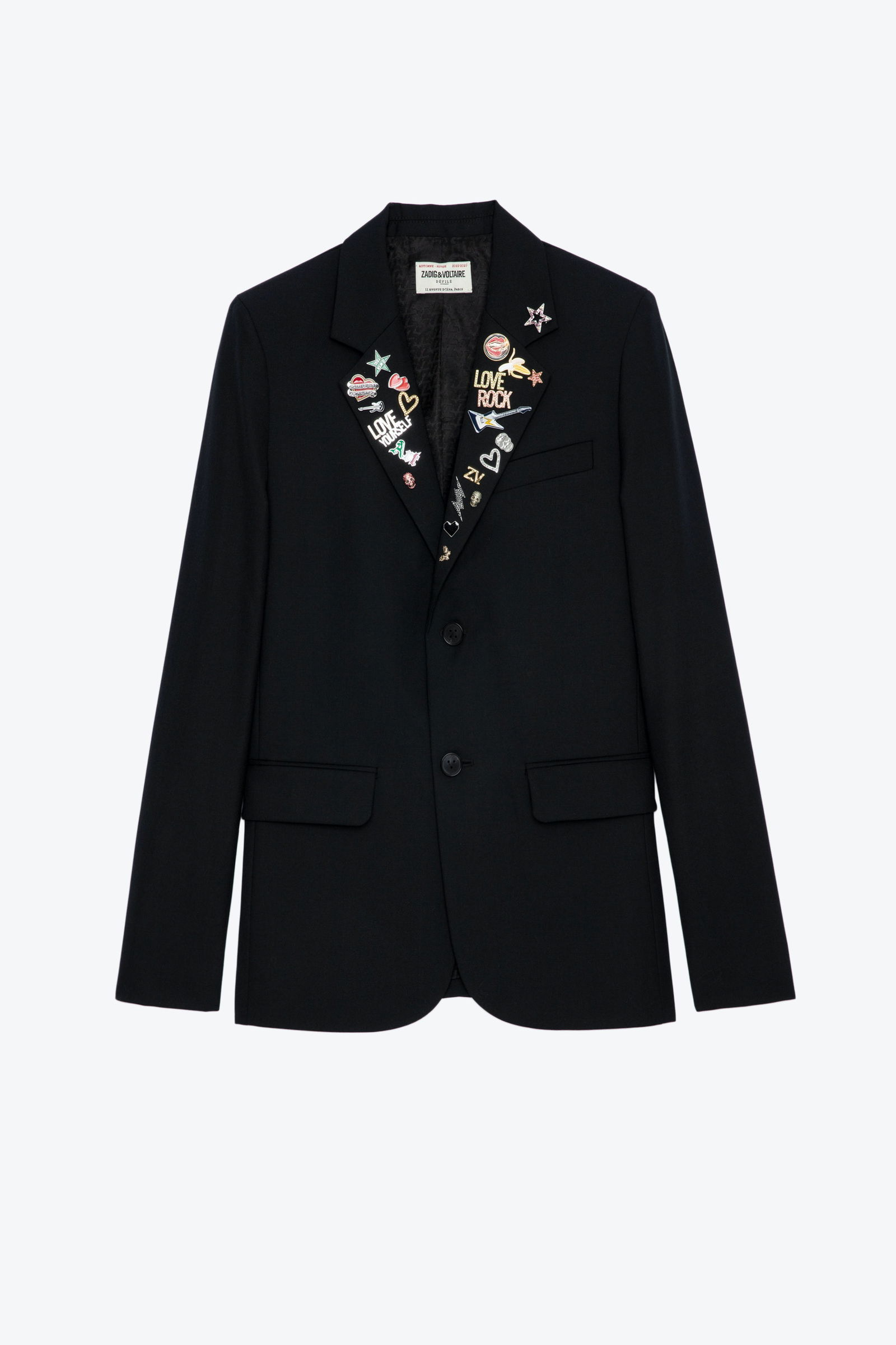 ZADIG & VOLTAIRE Vanille Pins Blazer in Black | endource