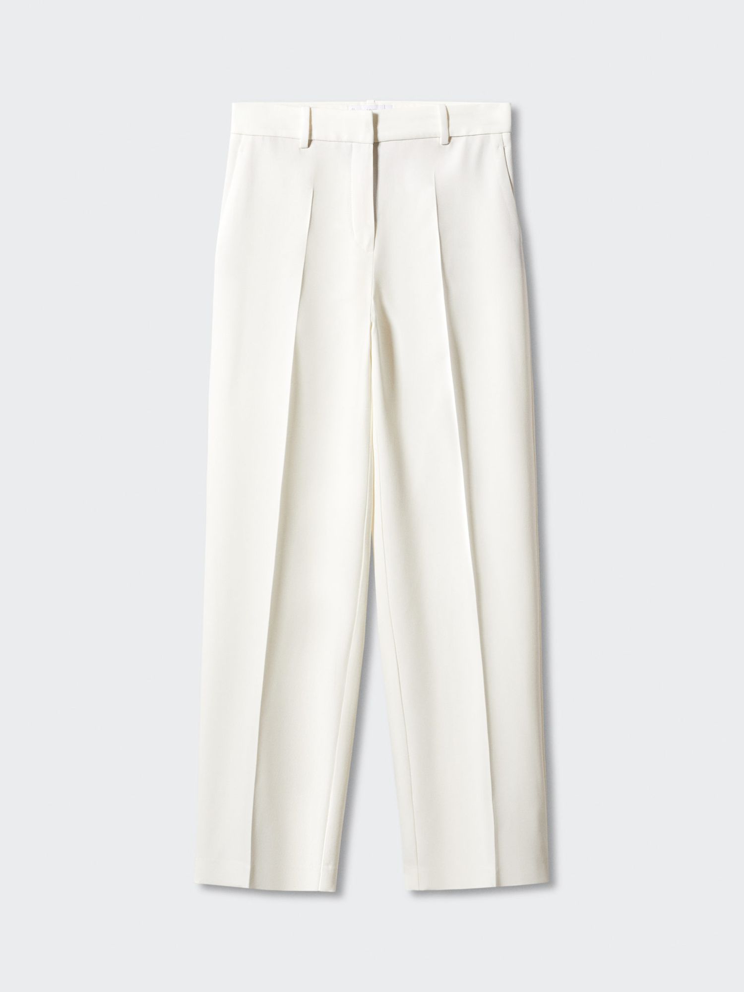 MANGO Boxy Wide Leg Trousers in White | Endource