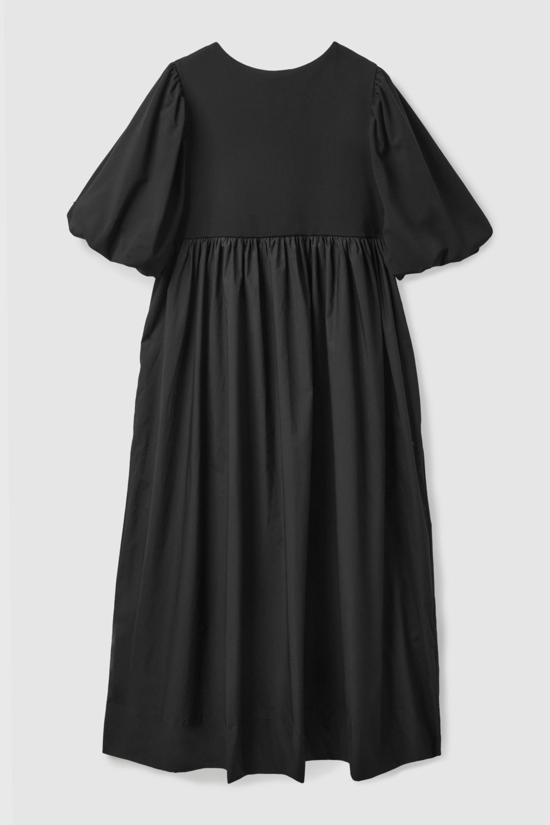 COS Puff-Sleeve Midi Dress in BLACK | Endource