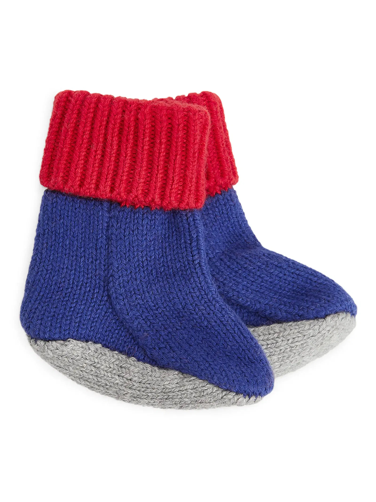 ARKET Cotton Cashmere Booties in Blue | endource