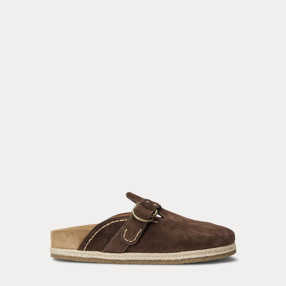 POLO RALPH LAUREN Turbach Suede Clog Sandal in Brown | Endource