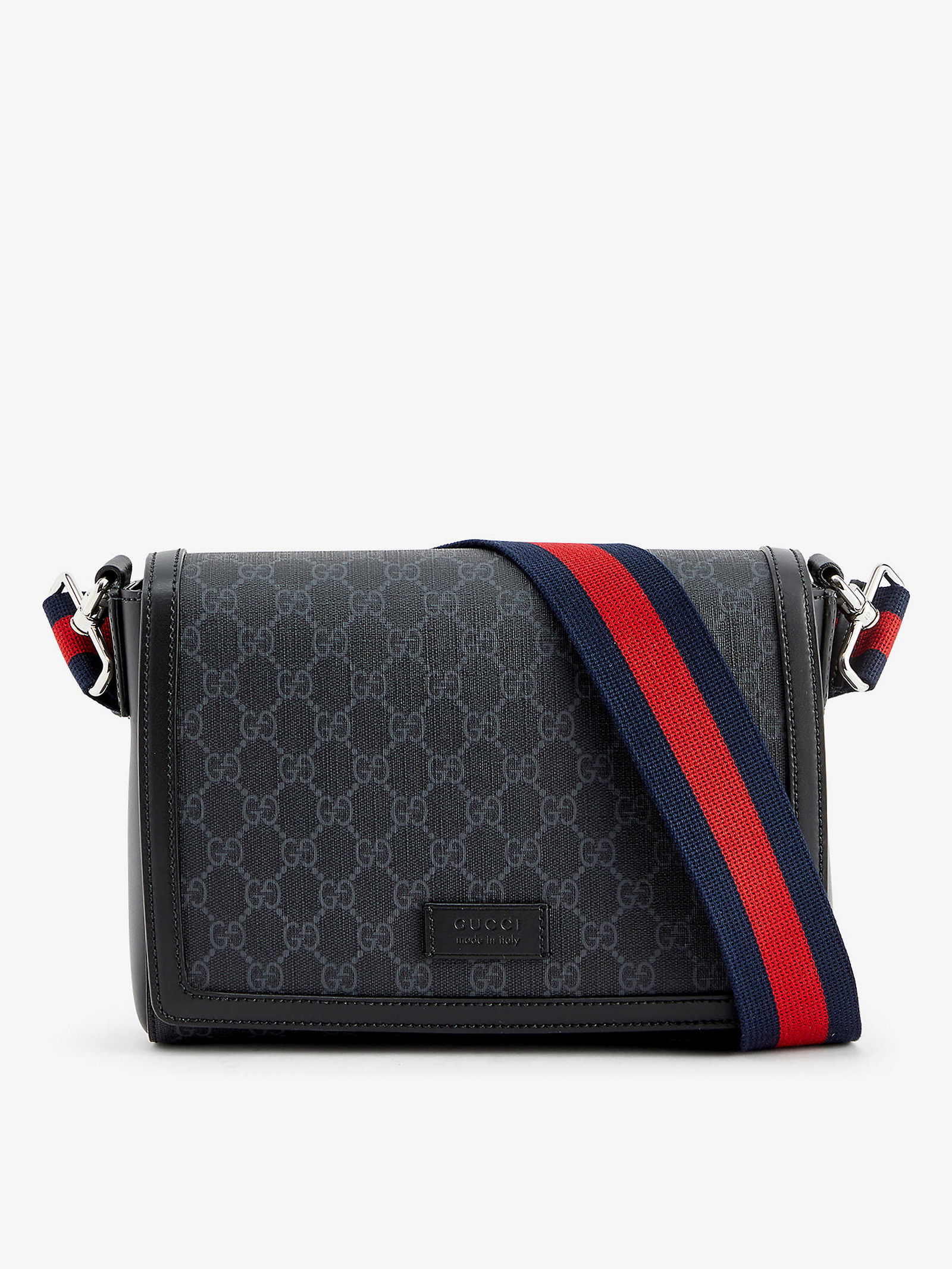 GUCCI Monogram-Pattern Coated-Canvas Cross-Body Bag in Black/nero/brb ...