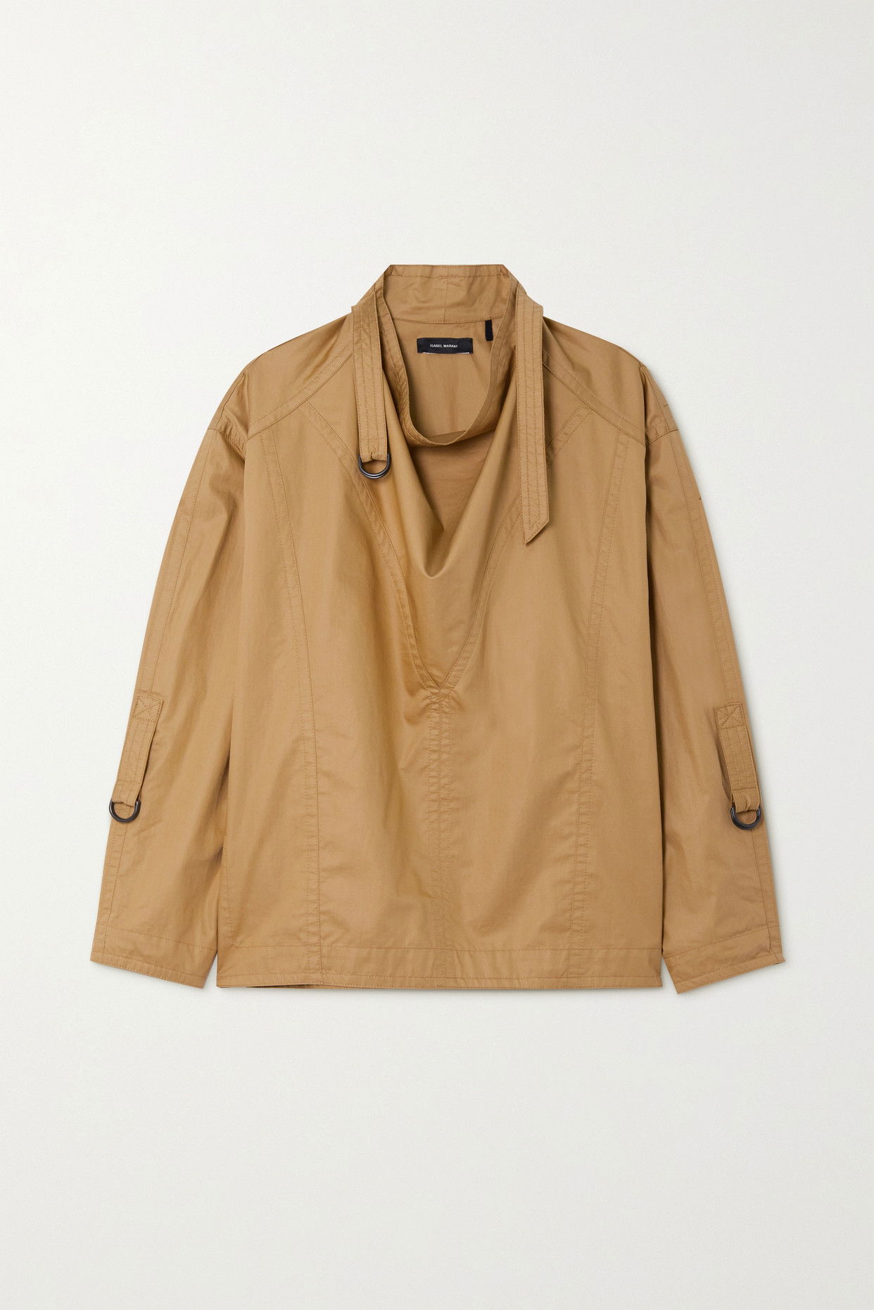 ISABEL MARANT Fiorna Draped Cotton-Poplin Blouse | endource